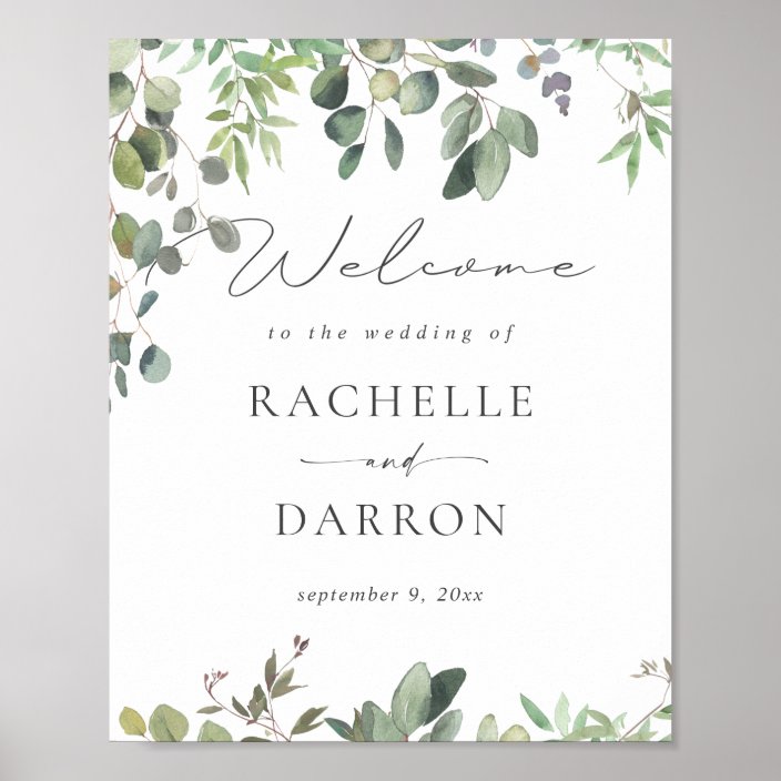 Rustic Eucalyptus Welcome Sign | Zazzle