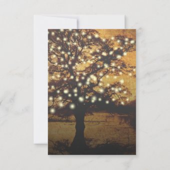 Rustic Evening Tree with Lights Wedding Save The Date | Zazzle