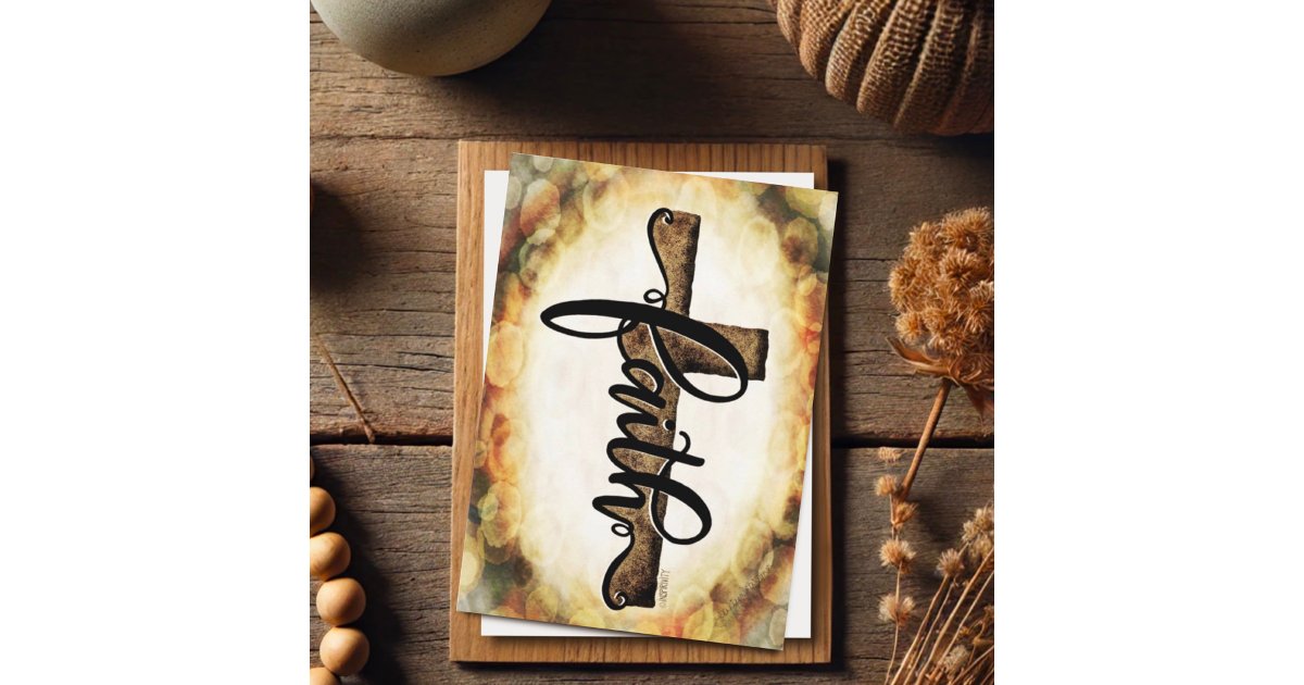 Rustic Faith Cross Religious Modern Inspirivity Card | Zazzle