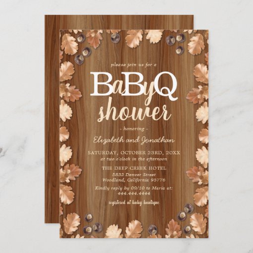 Rustic Fall Autumn BBQ Baby Shower Invitation | Zazzle