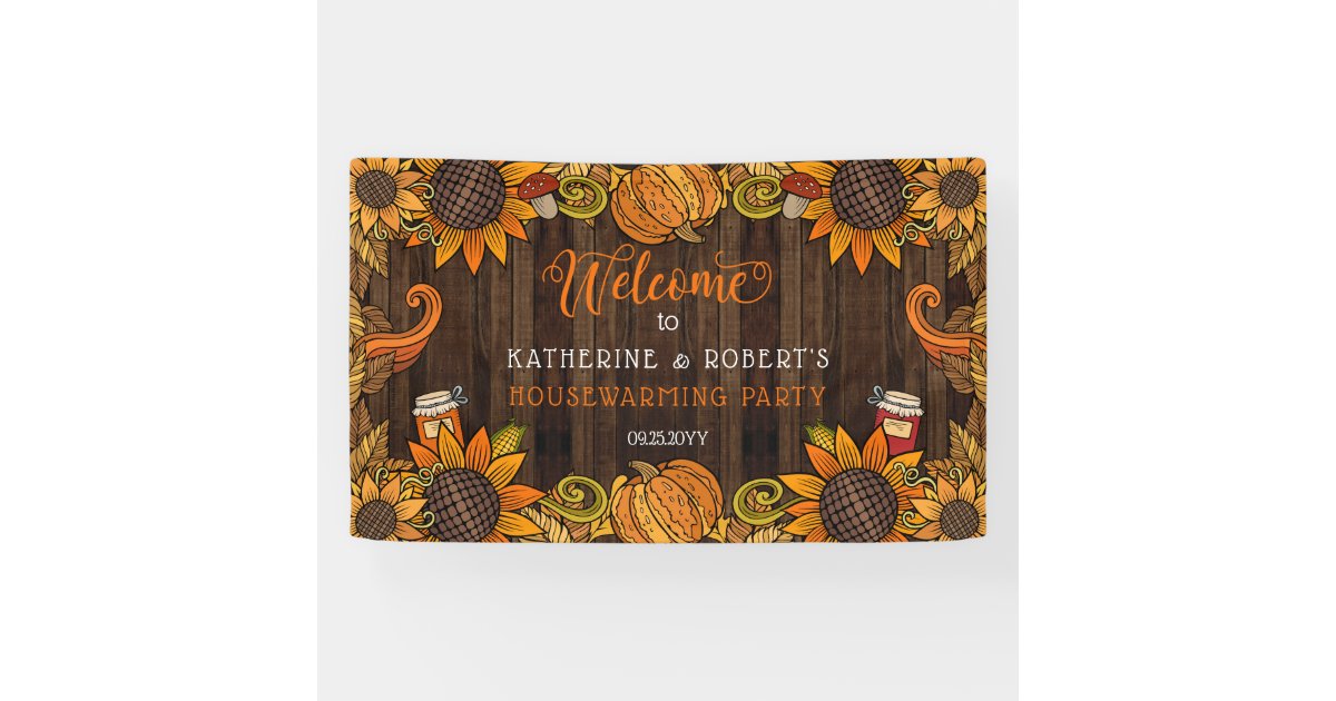 Rustic Fall | Autumn Housewarming Welcome Banner | Zazzle
