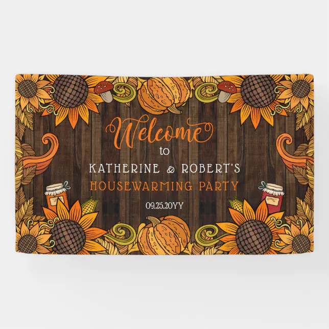 Rustic Fall | Autumn Housewarming Welcome Banner | Zazzle