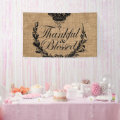 rustic fall autumn thanksgiving thankful blessed banner | Zazzle