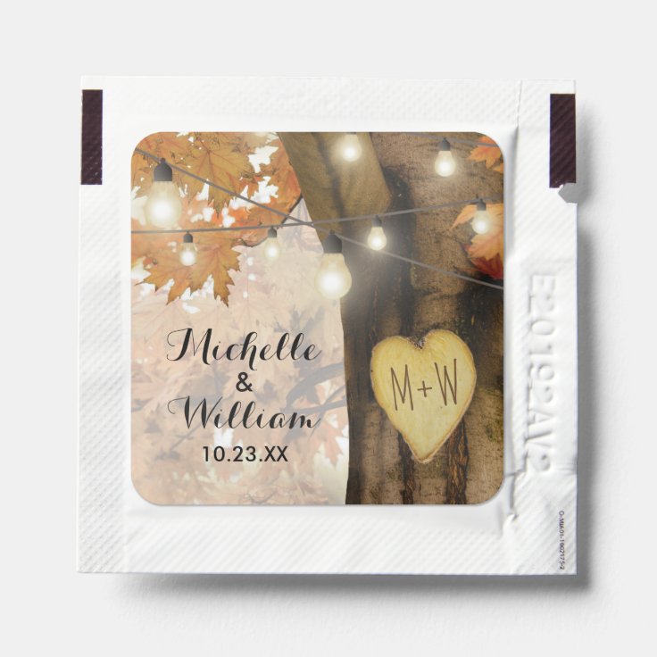 Rustic Fall Autumn Tree Wedding Hand Sanitizer Packet | Zazzle