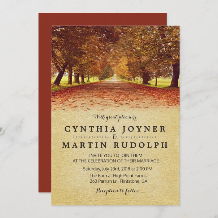 Rustic Fall Autumn Wedding Invitation | Zazzle.com