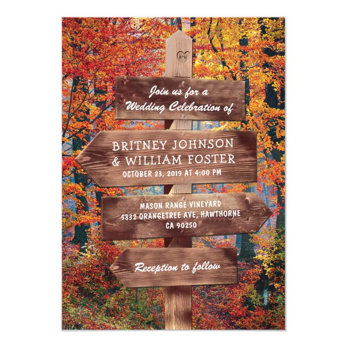 Rustic Fall Autumn Woodland Wedding Invitation | Zazzle.com