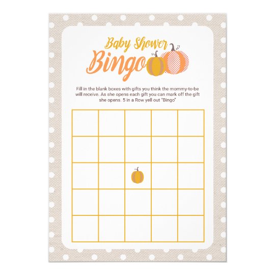 Rustic Fall Baby Shower Bingo Game Card | Zazzle.com