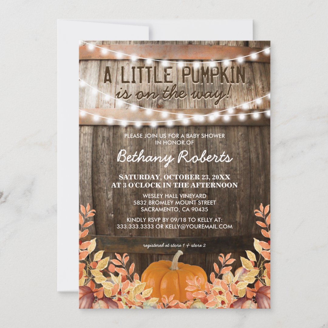 Rustic Fall Baby Shower Invitation | Zazzle