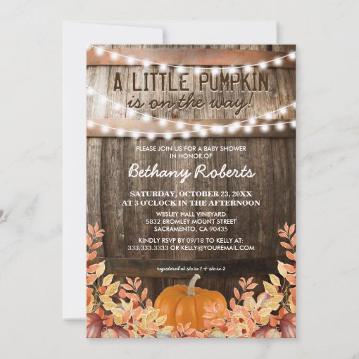 Rustic Fall Baby Shower Invitation | Zazzle