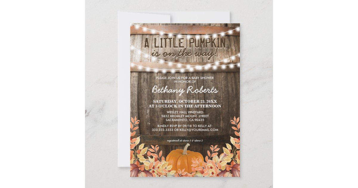 Rustic Fall Baby Shower Invitation | Zazzle