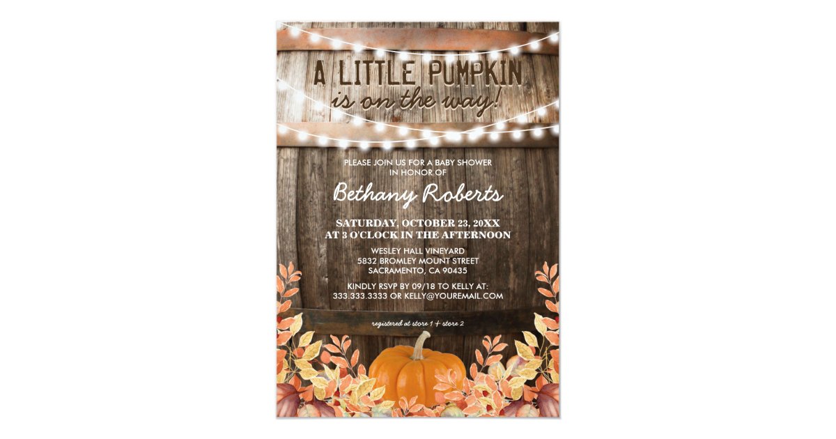 Rustic Fall Baby Shower Invitation | Zazzle.com