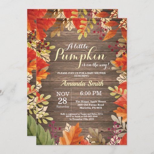 Rustic Fall Baby Shower Invitation | Zazzle