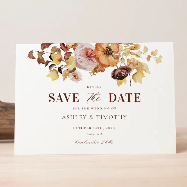 Rustic Fall Boho Wedding Save The Dates Invitation | Zazzle