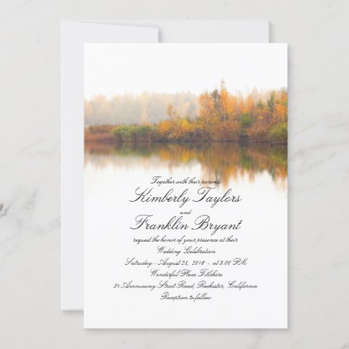 Rustic Fall Elegant and Simple Wedding Invitation | Zazzle