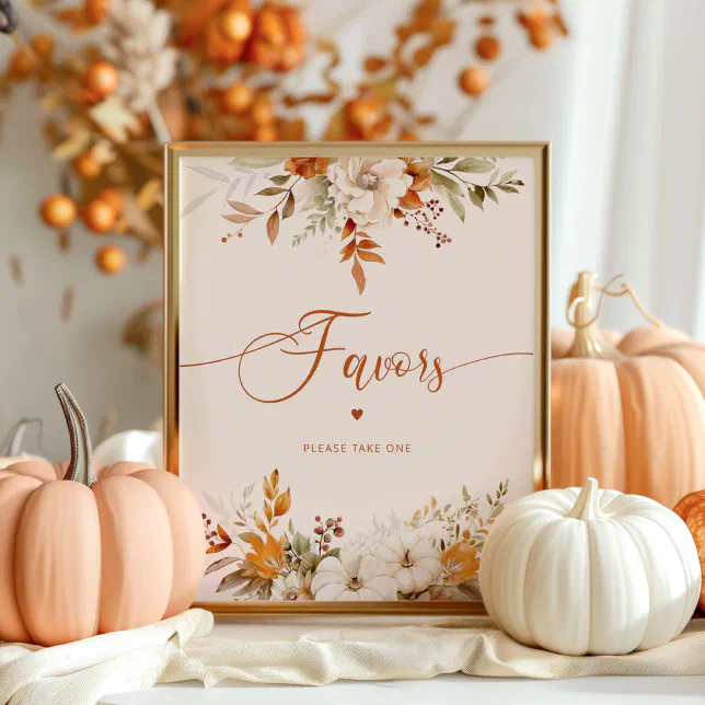 Rustic fall favors please take one Bridal Poster | Zazzle