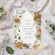 Rustic Fall Floral Rust Wedding Invitation | Zazzle