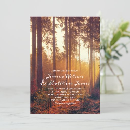 Rustic Fall Forest Autumn Colors Country Wedding Invitation | Zazzle