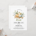 Rustic Fall Greenery Leaves Pumpkin Thanksgiving Invitation | Zazzle