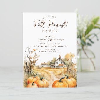 Rustic Fall Harvest Barn Thanksgiving Invitation | Zazzle