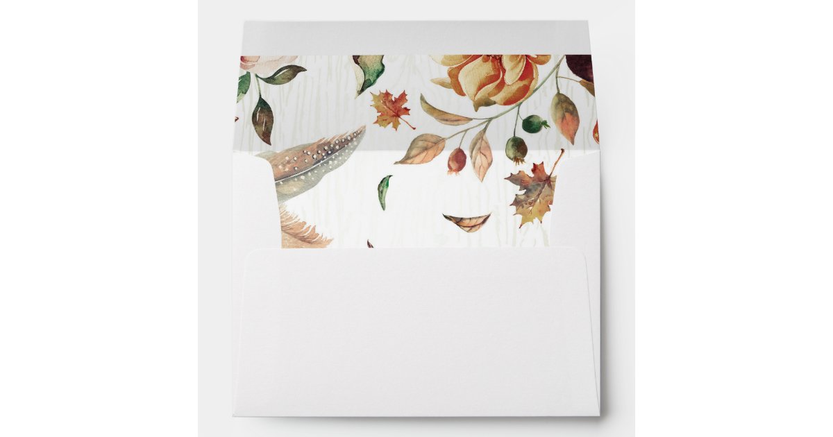 rustic fall harvest country wedding floral envelope | Zazzle