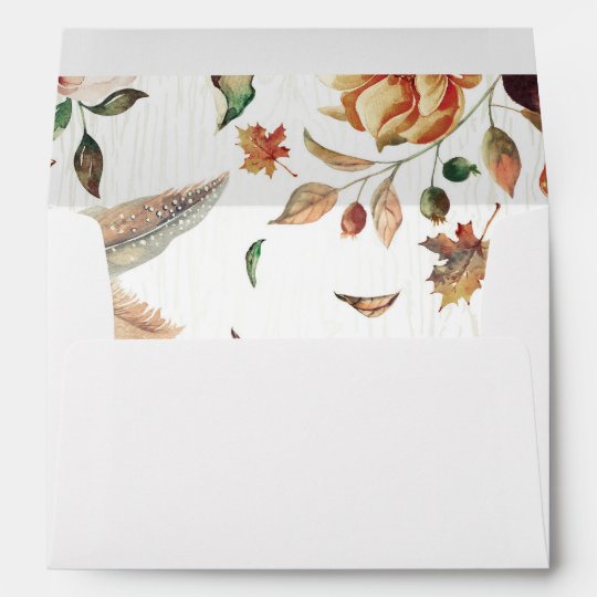 rustic fall harvest country wedding floral envelope | Zazzle.com