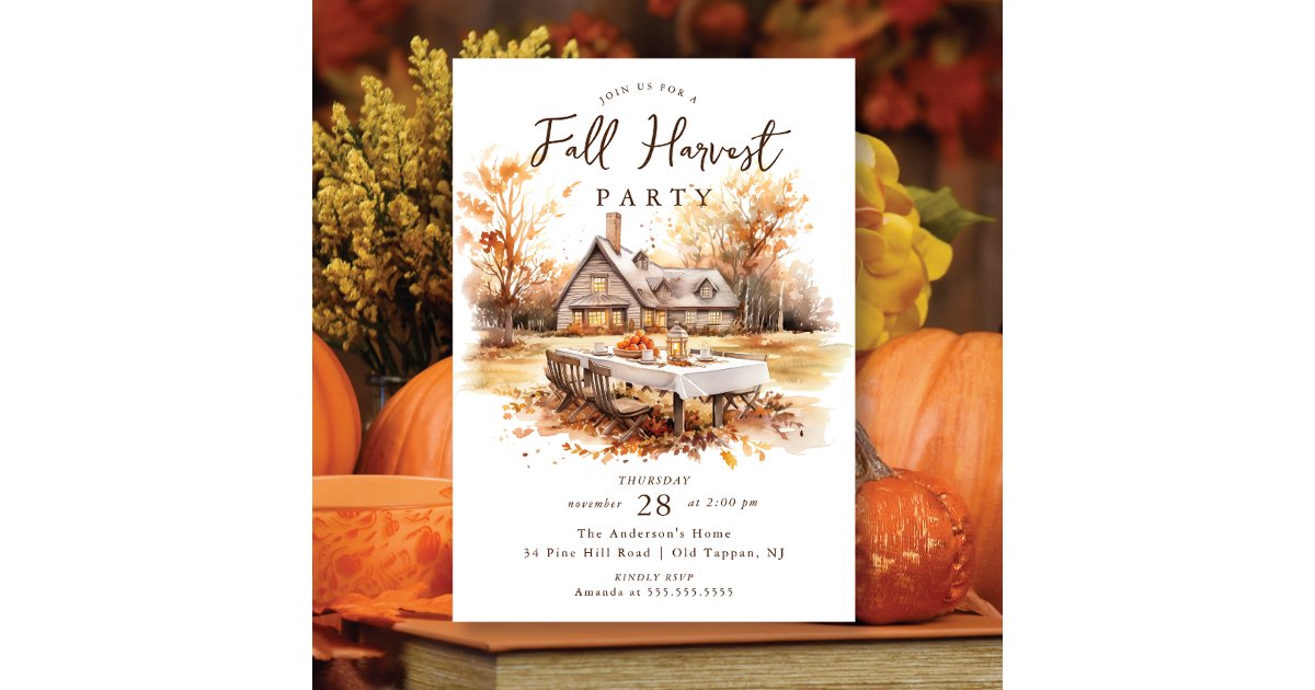 Rustic Fall Harvest Thanksgiving Invitation | Zazzle