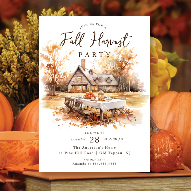 Rustic Fall Harvest Thanksgiving Invitation | Zazzle