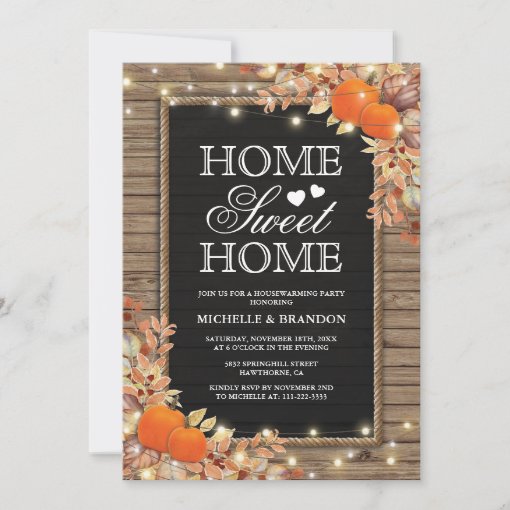 Rustic Fall Housewarming Party Invitation | Zazzle