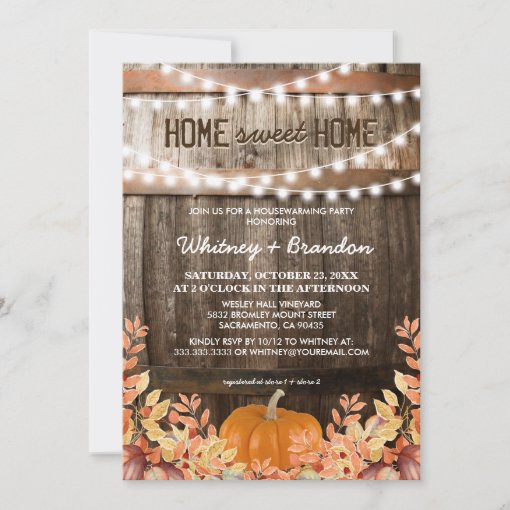 Rustic Fall Housewarming Party Invitation | Zazzle