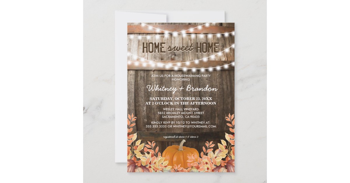 Rustic Fall Housewarming Party Invitation | Zazzle