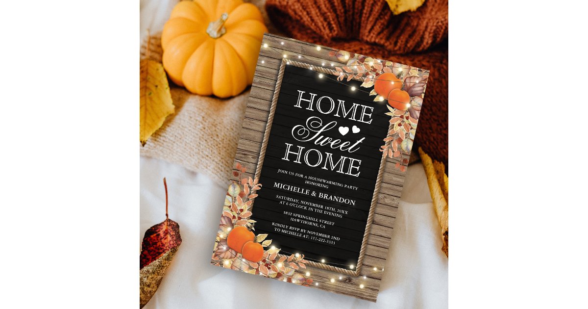 Rustic Fall Housewarming Party Invitation | Zazzle