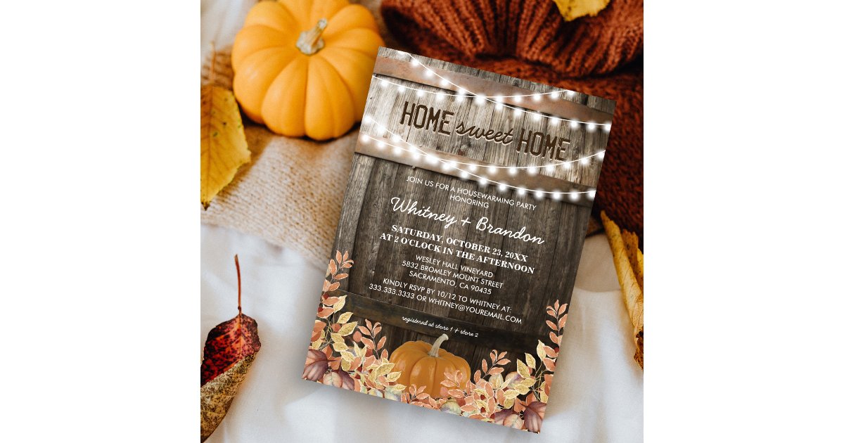 Rustic Fall Housewarming Party Invitation | Zazzle