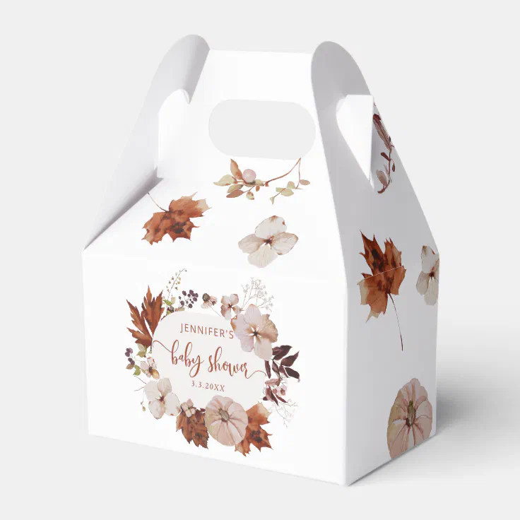 Rustic fall pumpkin baby shower Favor Box | Zazzle