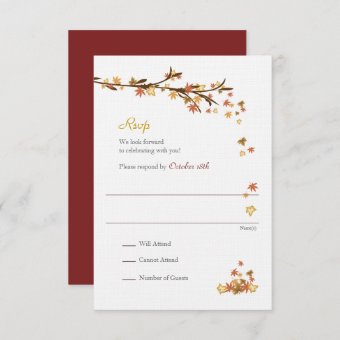 Rustic Fall Rsvp Enclosure Card | Zazzle