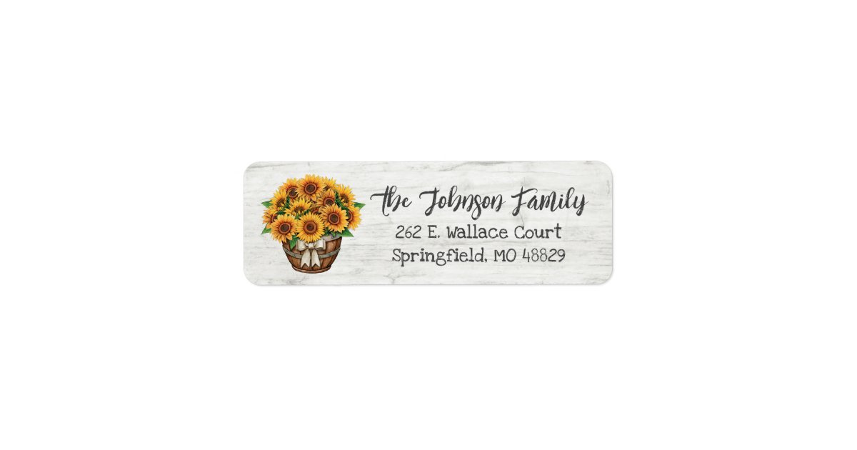 Rustic Fall Sunflowers Thanksgiving Return Address Label | Zazzle