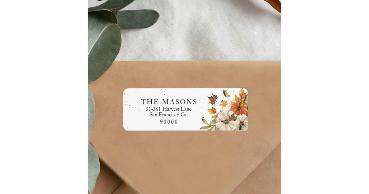 Rustic Fall Theme Return Address Labels | Zazzle
