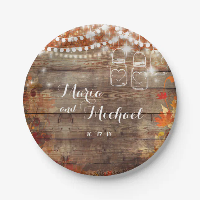 Rustic Fall Wedding Autumn Wedding Name Plates | Zazzle