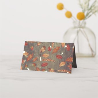 Rustic Fall Wedding Place Card | Zazzle