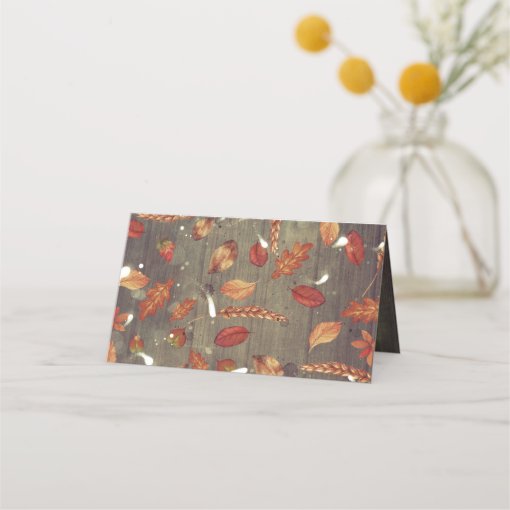 Rustic Fall Wedding Place Card | Zazzle