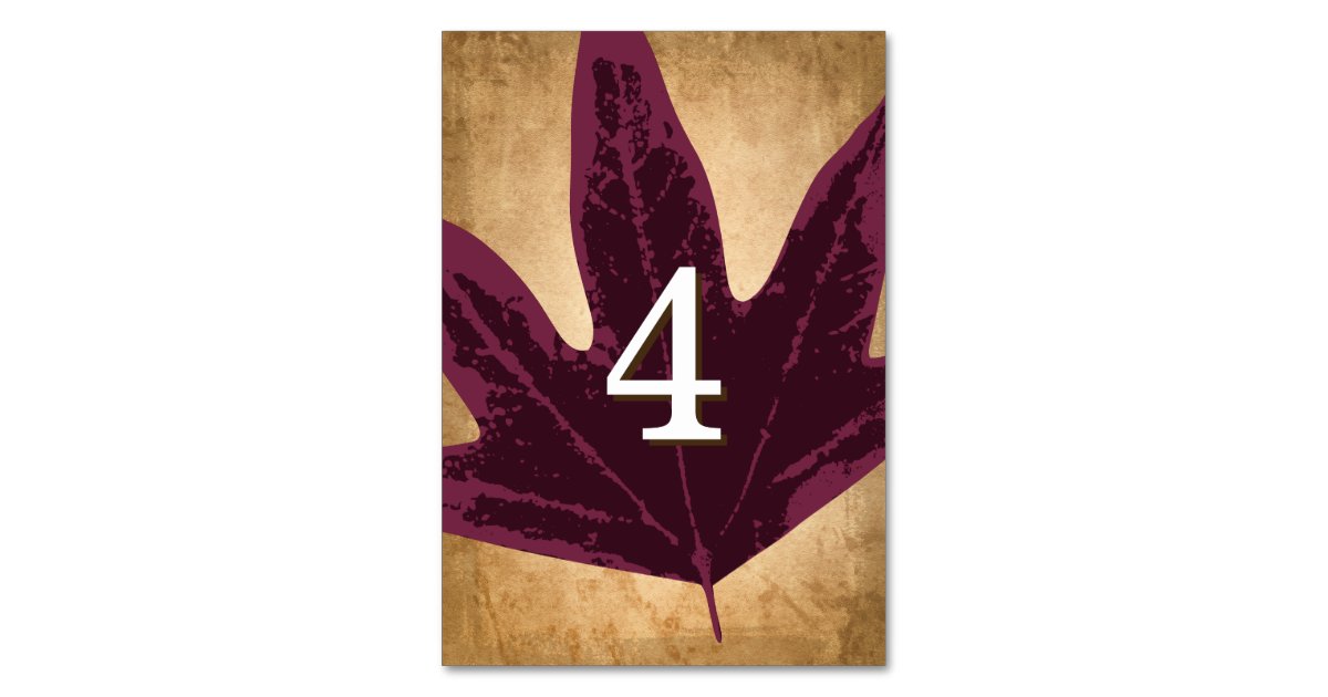 Rustic Fall Wedding Theme | Table Card Numbers | Zazzle
