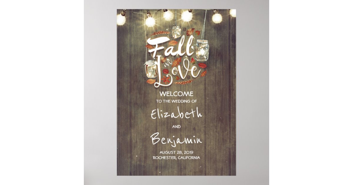 Rustic Fall Wedding Welcome Sign | Zazzle