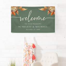 Rustic Fall Welcome Wedding Banner | Zazzle