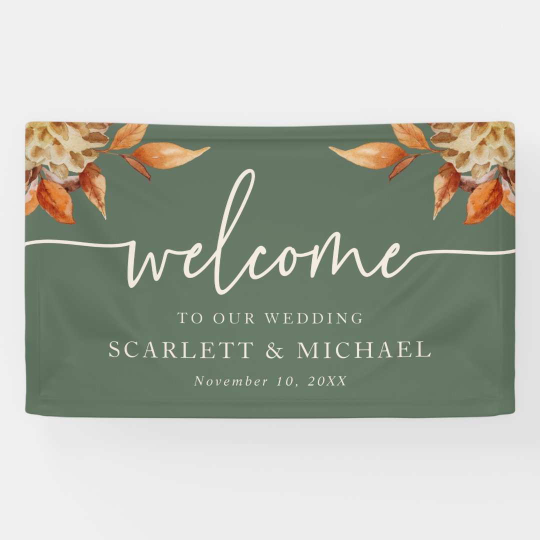 Rustic Fall Welcome Wedding Banner | Zazzle