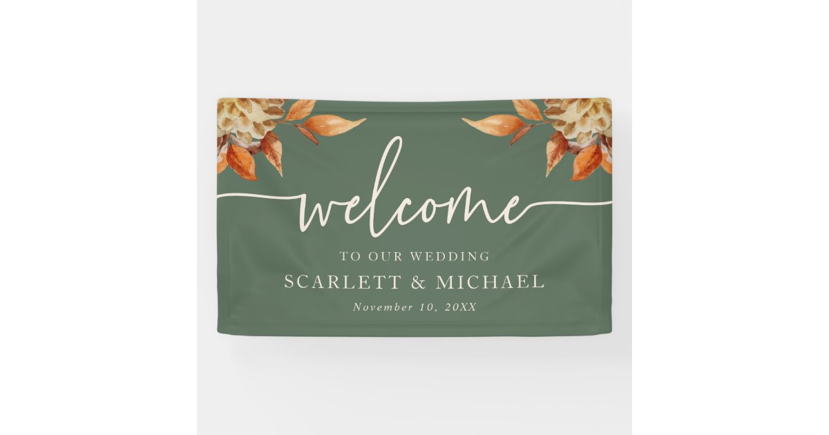 Rustic Fall Welcome Wedding Banner | Zazzle