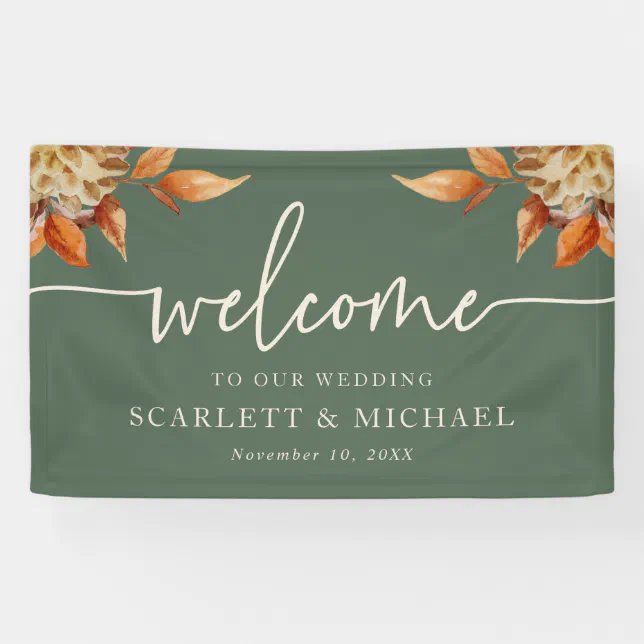 Rustic Fall Welcome Wedding Banner | Zazzle
