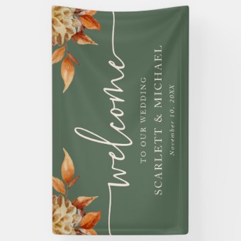 Rustic Fall Welcome Wedding Banner | Zazzle