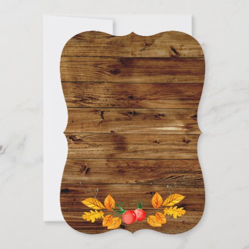 Rustic Fall Wreath Thanksgiving Invitation | Zazzle