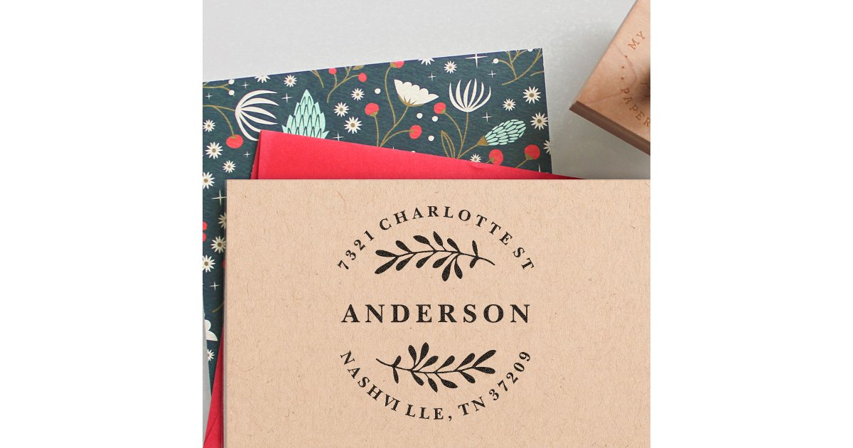 Rustic Family Custom Return Address Label Rubber Stamp | Zazzle