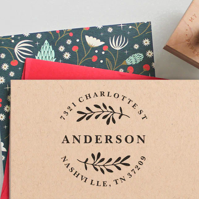 Rustic Family Custom Return Address Label Rubber Stamp | Zazzle