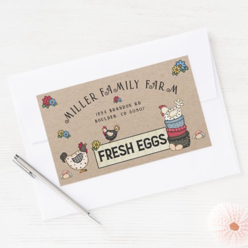 Rustic Family Farm Chicken Egg Carton Sticker | Zazzle